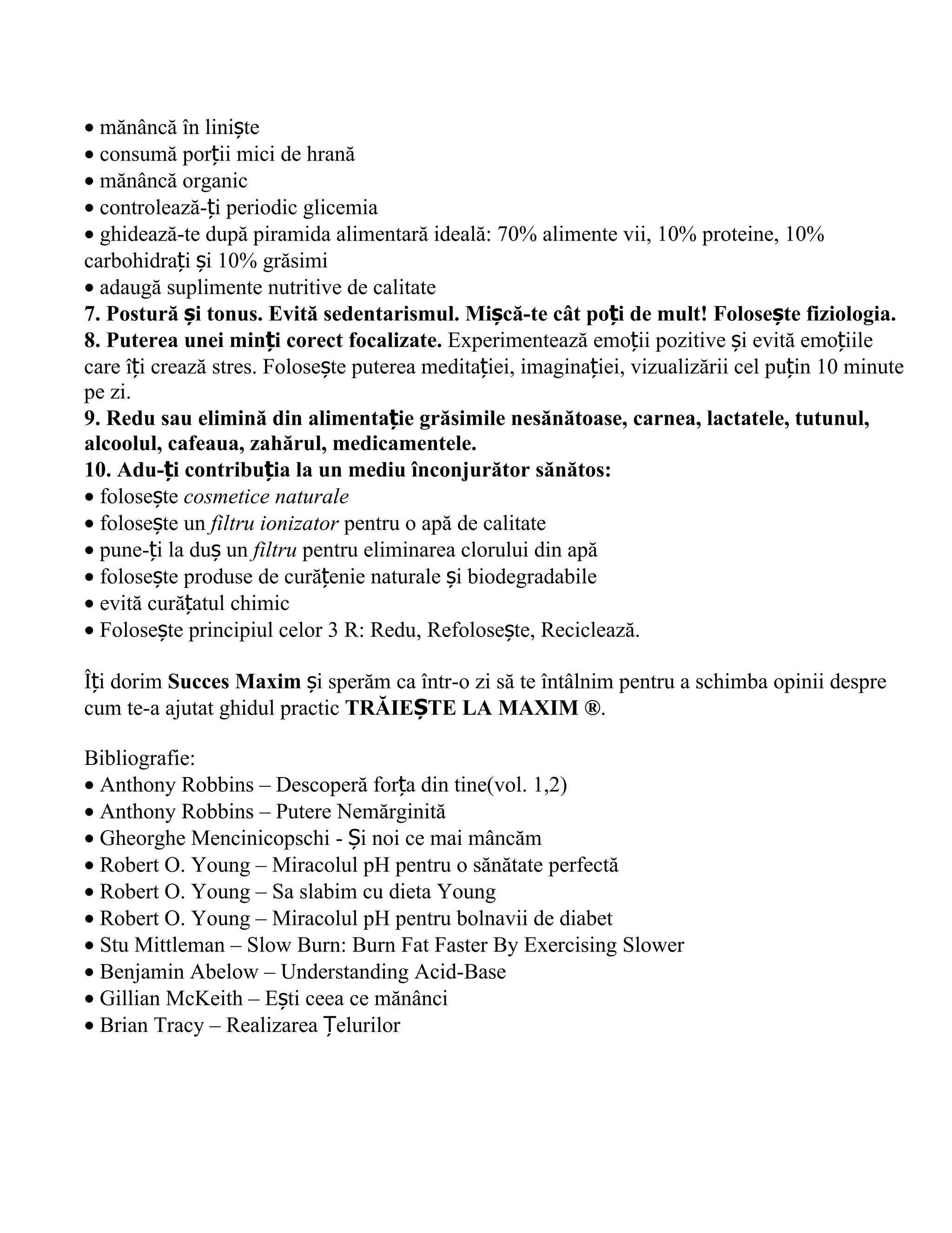 Ghidul unui stil de viata sanatos | DOC