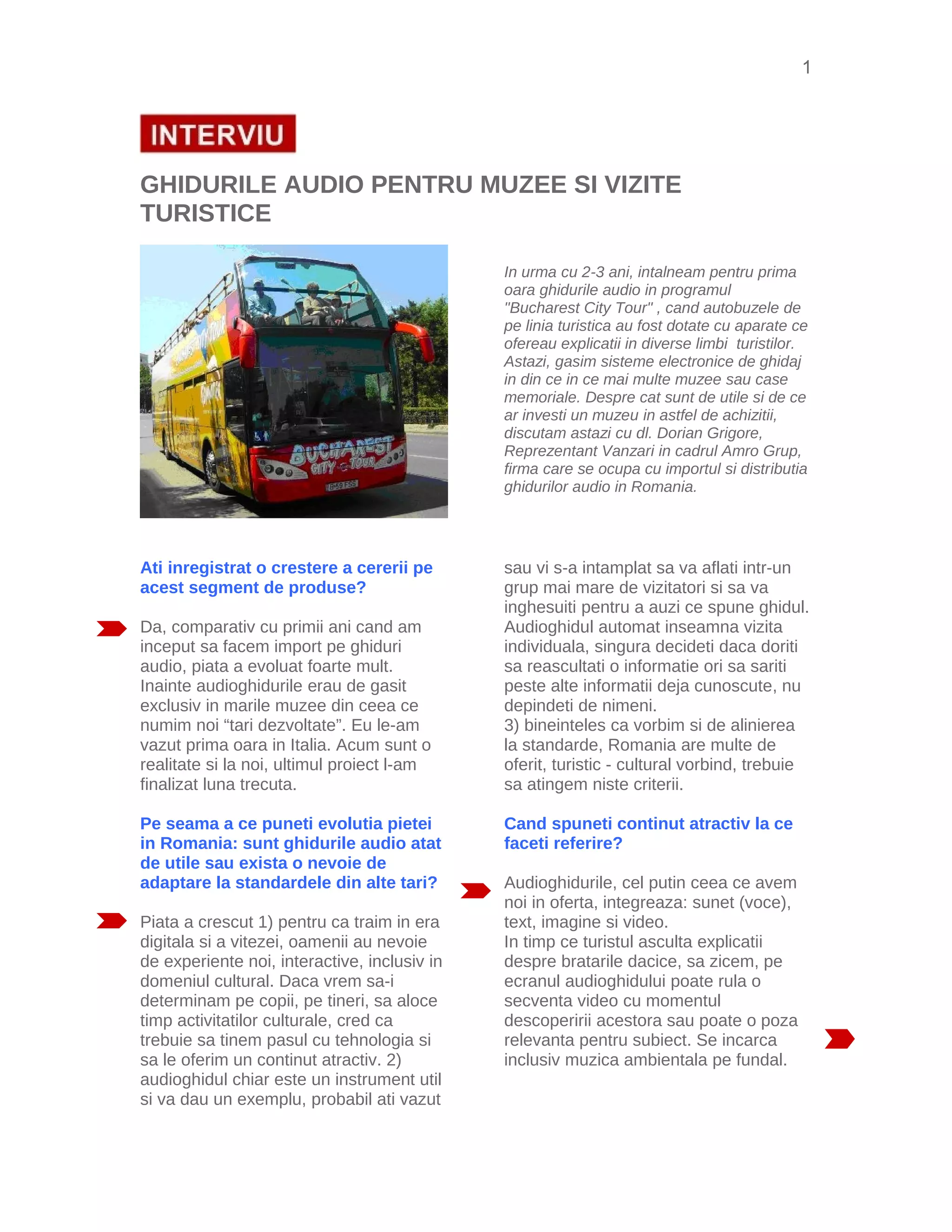 Ghidurile audio pentru muzee si vizite turistice | PDF