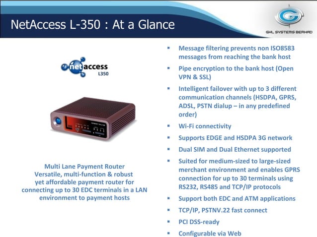 NetAccess L-Series Payment Routers, Network transaction concentrator ...