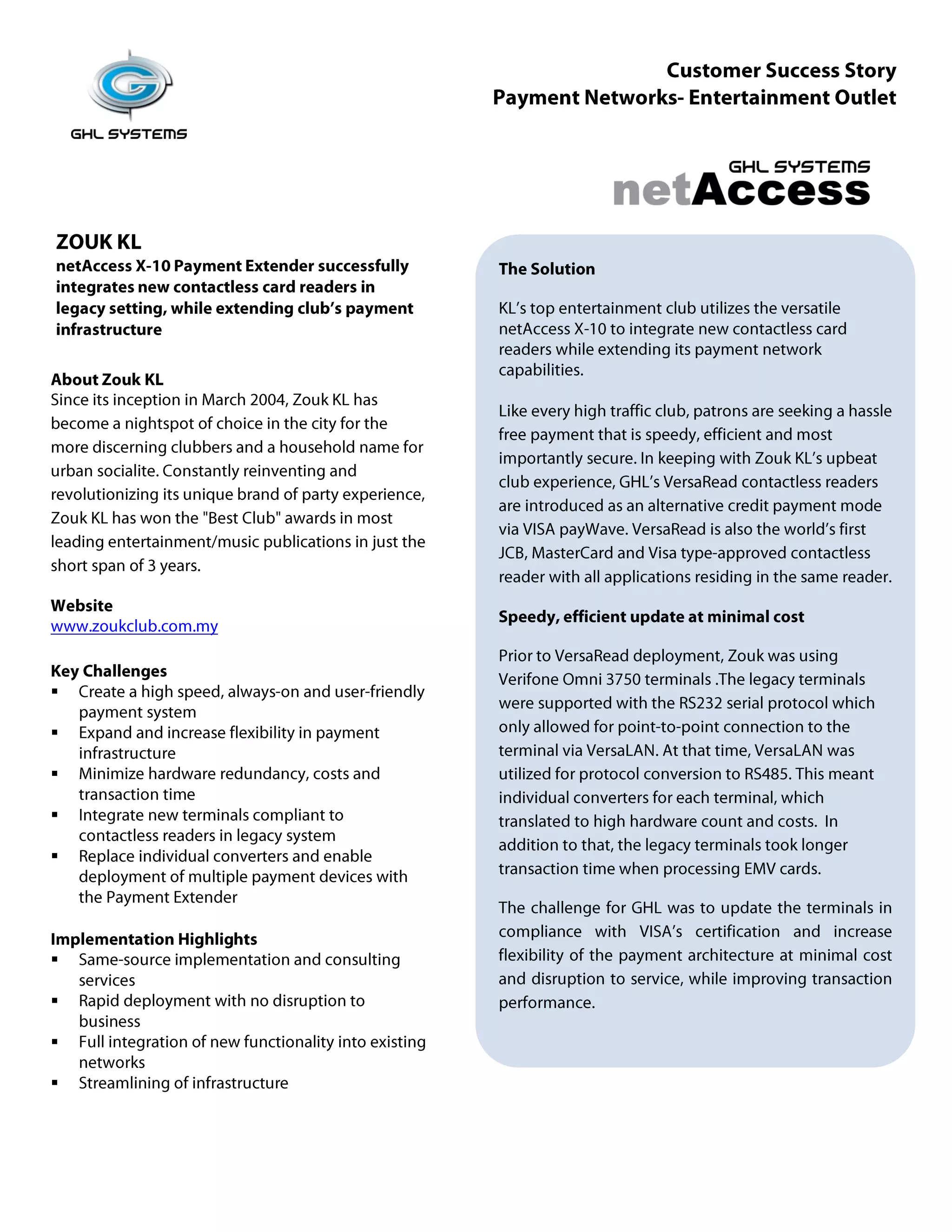 Ghl systems customer success story zouk kl | PDF