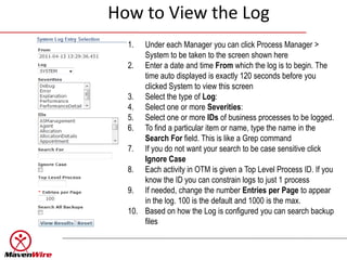 Analyzing OTM Logs and Troubleshooting | PDF