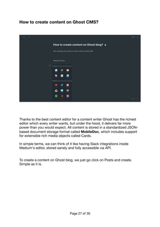 Ghost BLOG CMS Documentation via www.cemates.me | Web Development ...