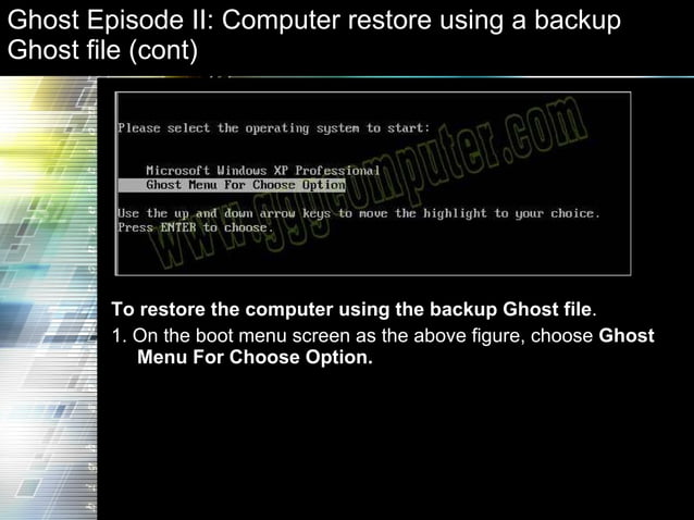 Ghost Framework For Computer Backup | PPT