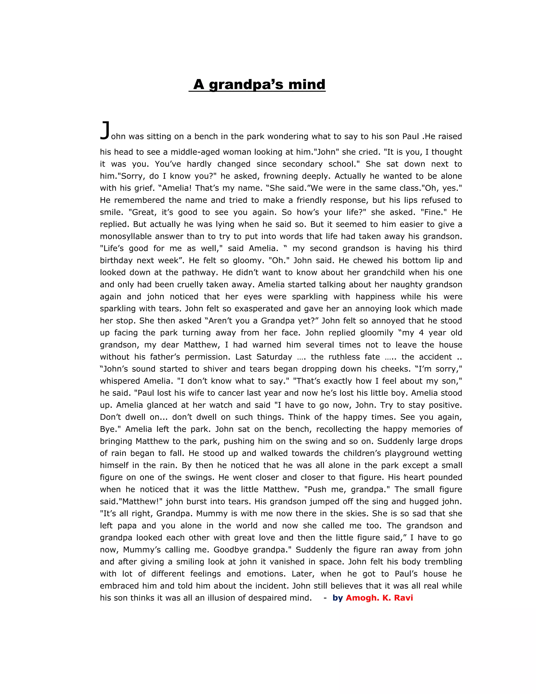 Ghost story - A grandpa's Mind | DOCX