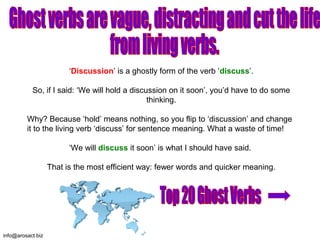 How to bust ghost verbs. | PPT