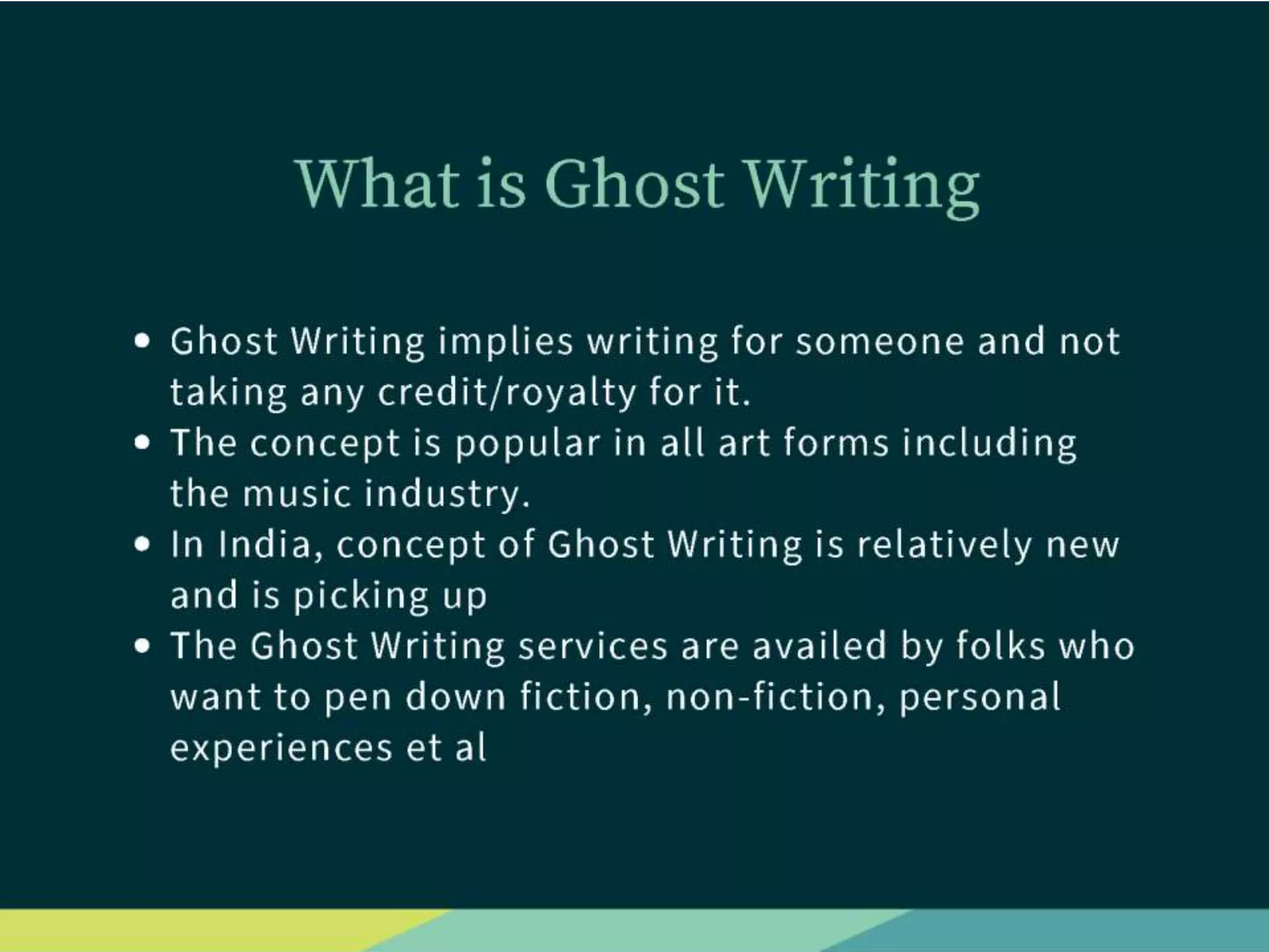 Ghost writing | PPTX