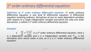 application of first order ordinary Differential equations | PPTX