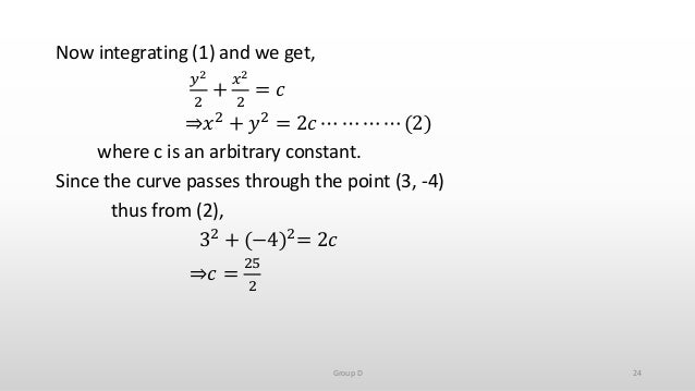 application of first order ordinary Differential equations