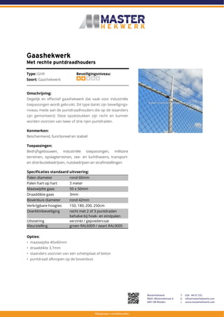 Gaashekwerk met prikkeldraad - Masterhekwerk | PDF