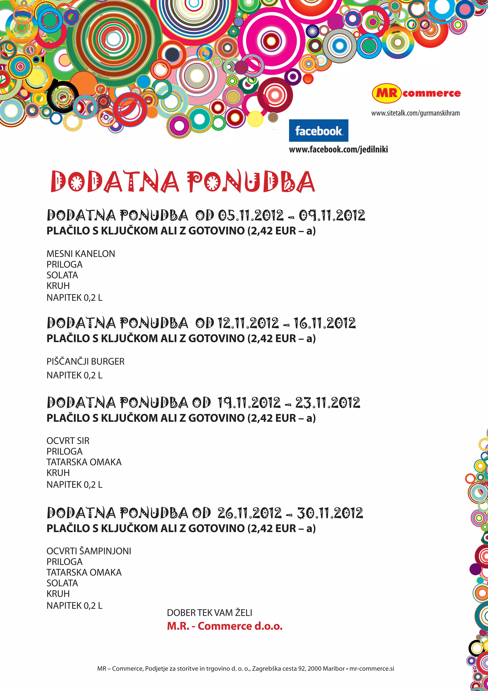 Jedilniki 2012, november | PDF