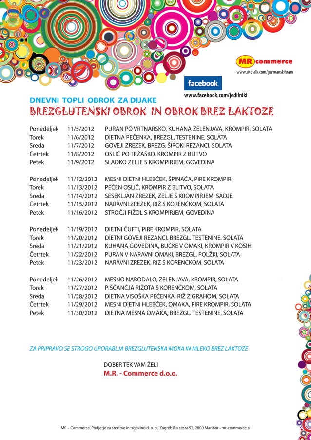 Jedilniki 2012, november | PDF