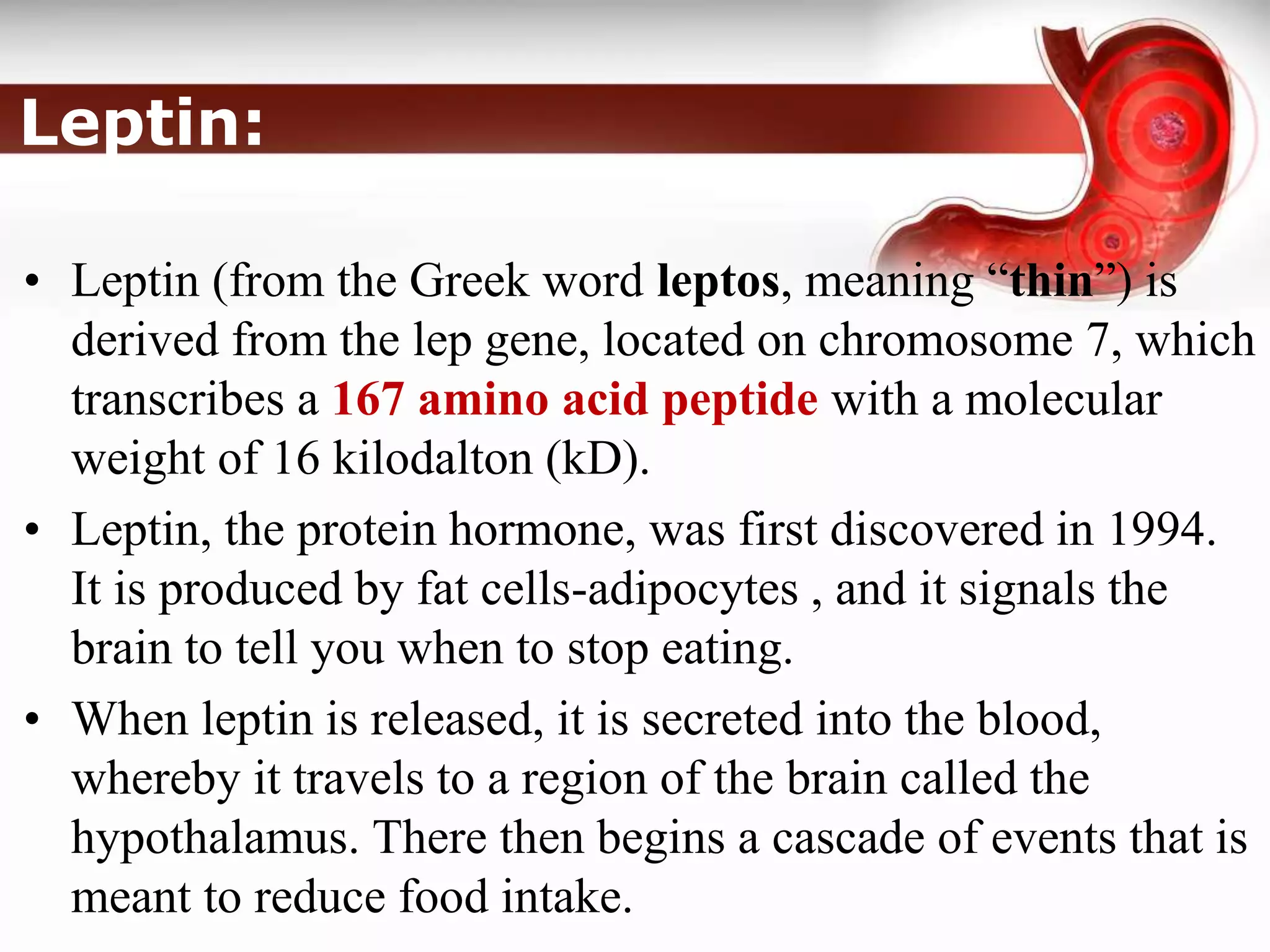 Ghrelin and Leptin hormones | PPTX