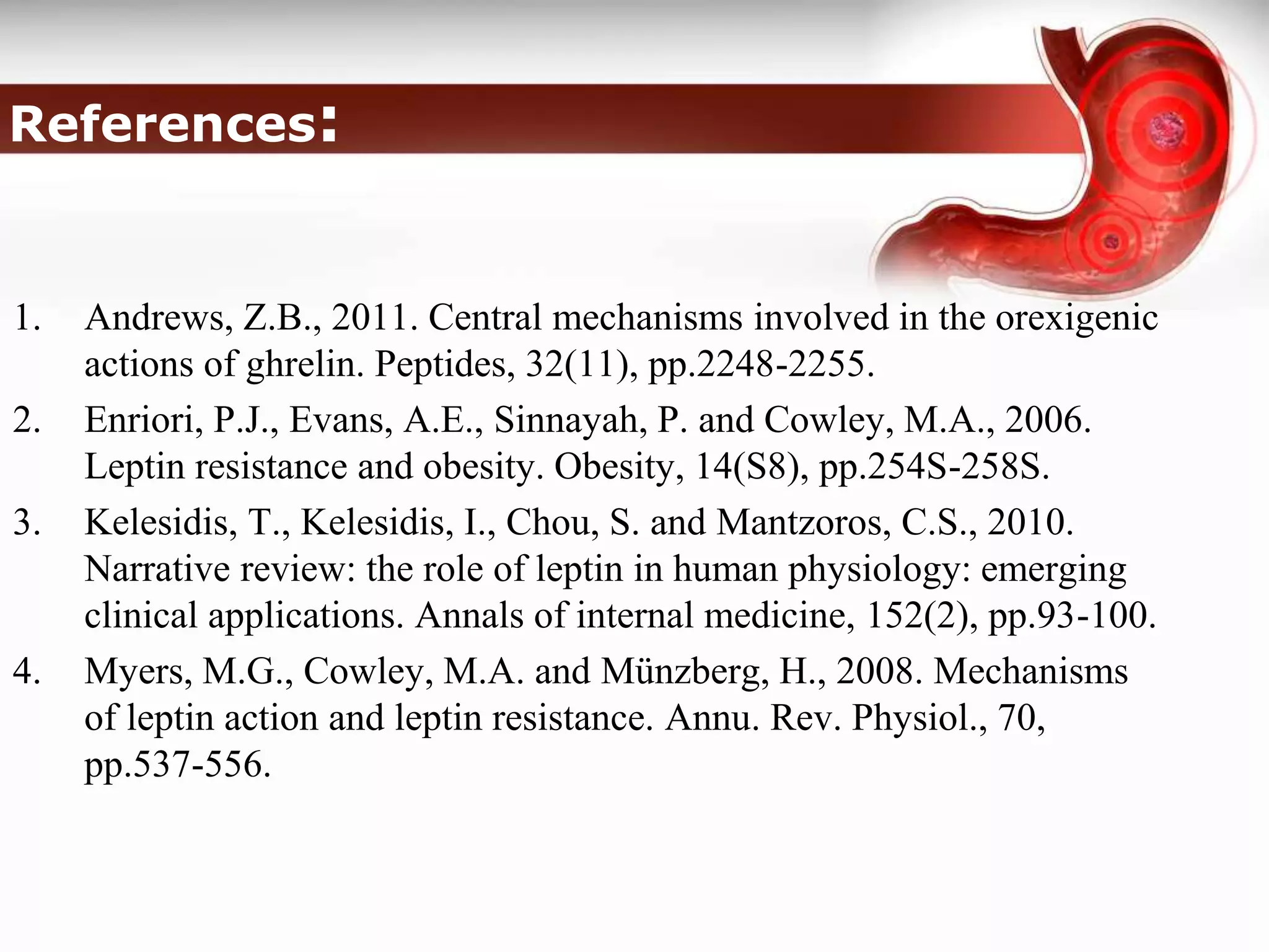 Ghrelin and Leptin hormones | PPTX