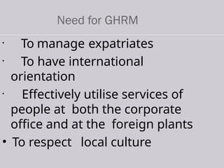 Ghrm need,objectives,importance,model and reasons for growing interest ...