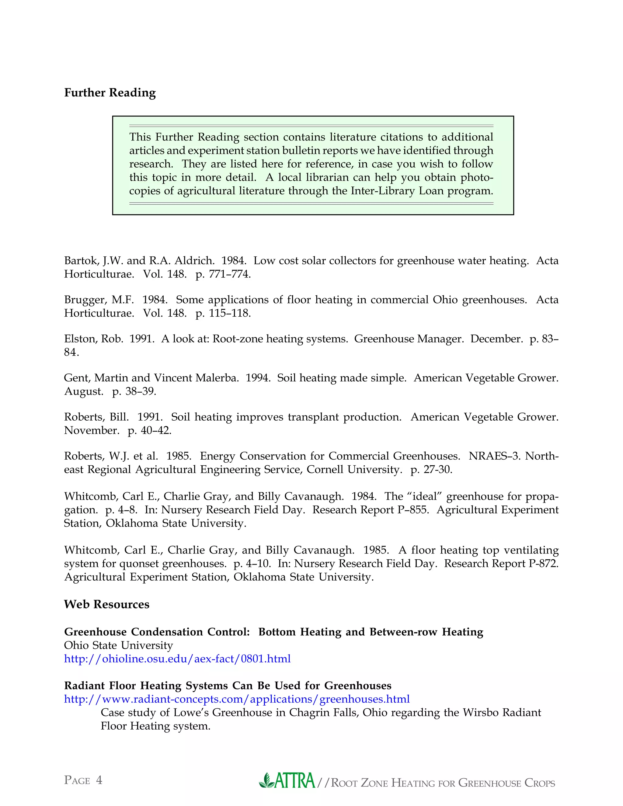 Root Zone Heating for Greenhouse Crops | PDF