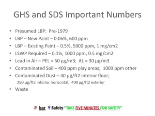Ghs and lead safety | PPT