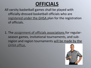 Ghsa overview of poicies and procedures | PPT | Basketball | Sports