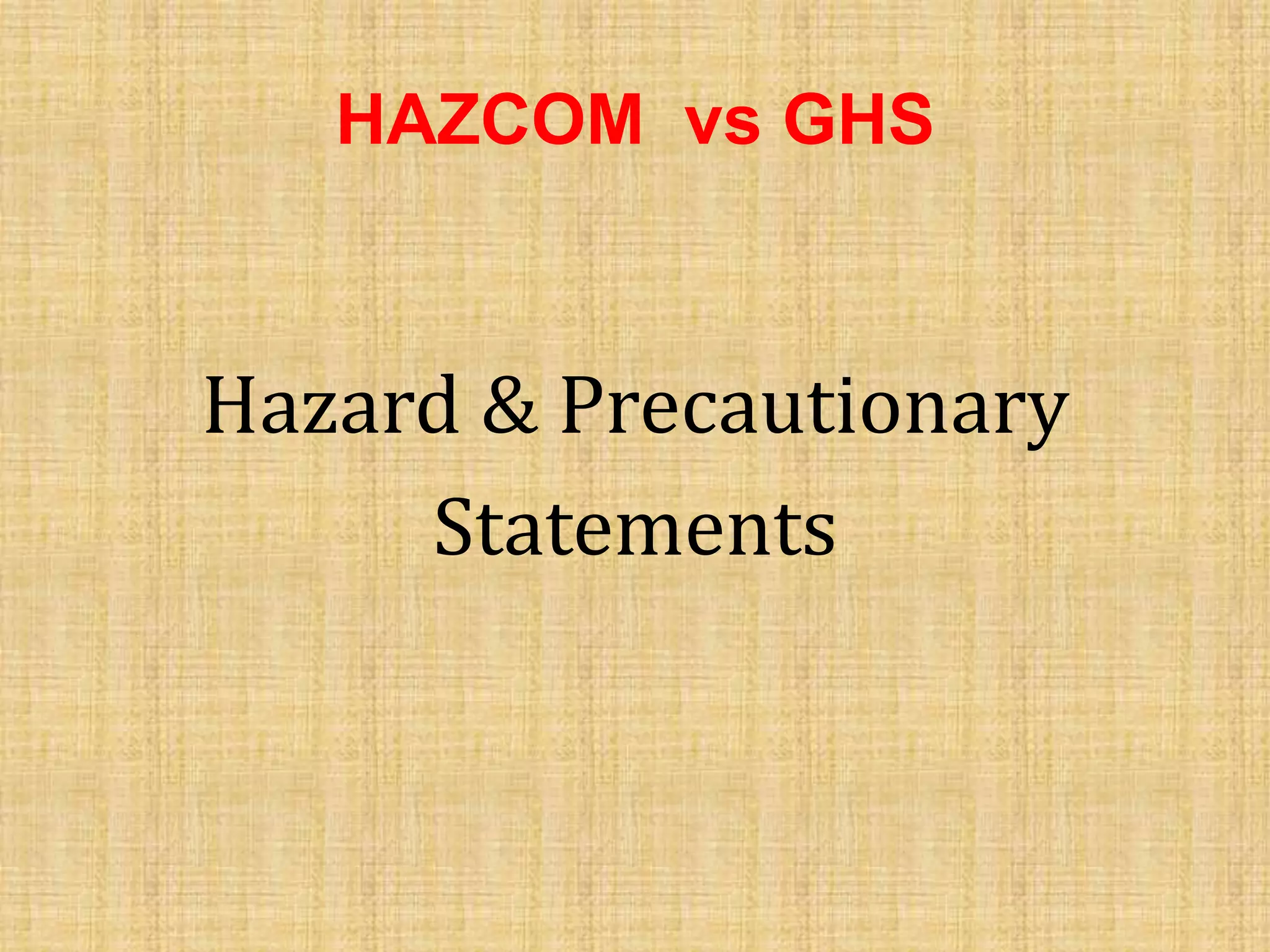 GHS presentation | PPTX
