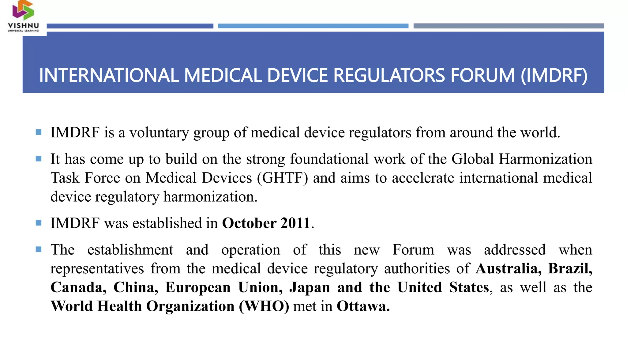 International Medical Device Regulators Forum | PPTX