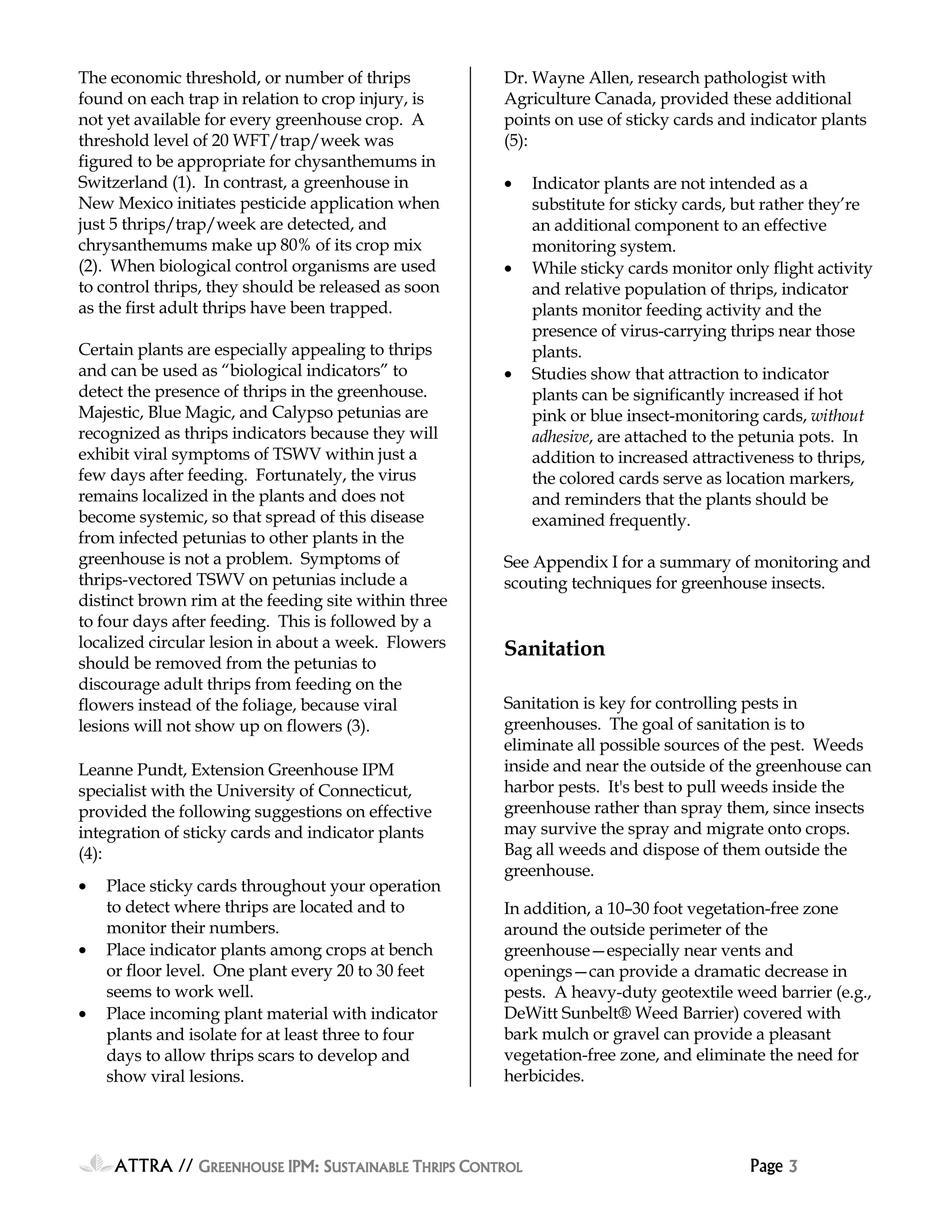Greenhouse IPM: Sustainable Thrips Control | PDF