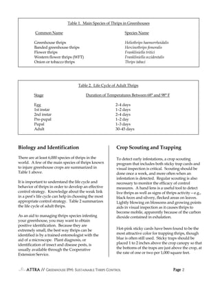 Greenhouse IPM: Sustainable Thrips Control | PDF