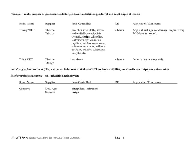 Greenhouse IPM: Sustainable Thrips Control | PDF
