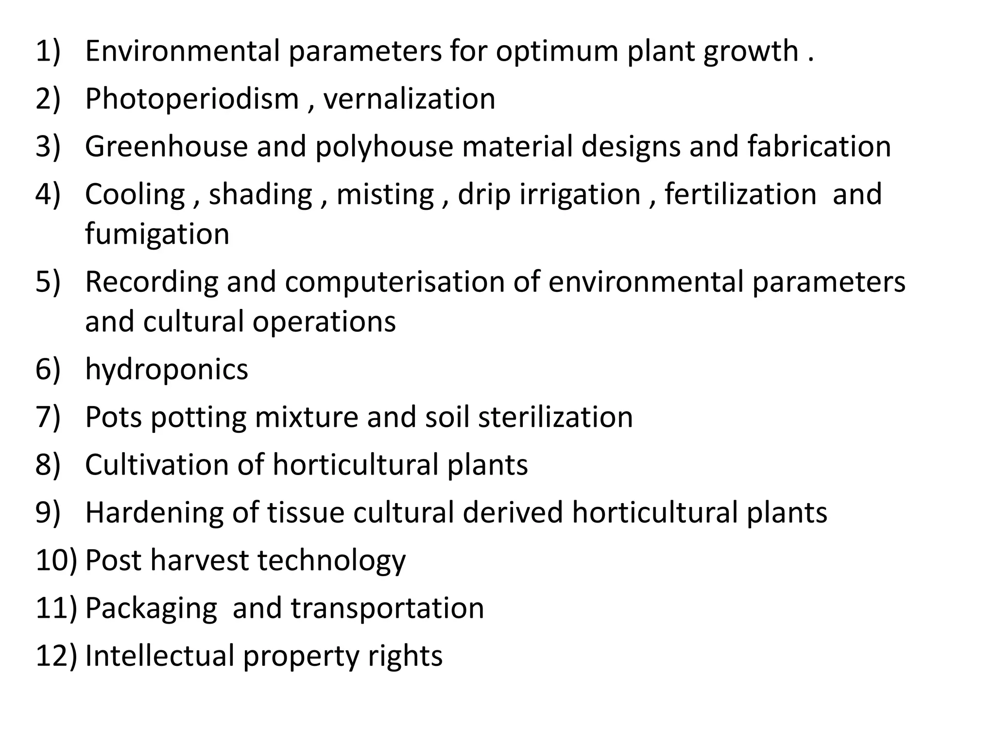 environmental parameters for optimum plant growth... | PPTX