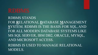 RDBMS & DBMS | PPT