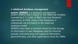 RDBMS & DBMS | PPT