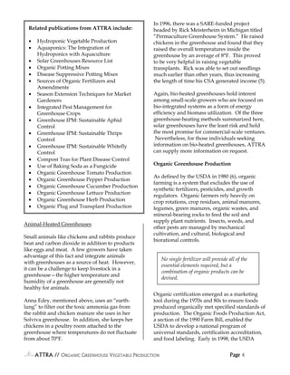Organic Greenhouse Vegetable Production | PDF