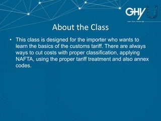 GHY U - Tariff Classification (Part 2)_June 18 2014 | PPTX