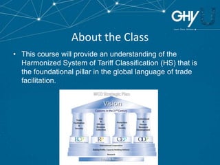 GHY U Tariff Classification (Part 1) - March 2014 | PPTX