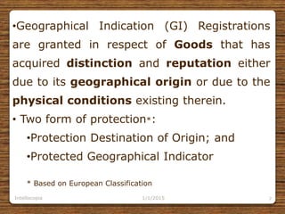 GI- Registration Trends in India | PPT