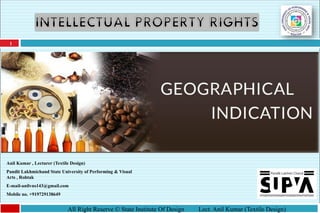 Intellectual Property Rights [ Geographical Indication] | PDF