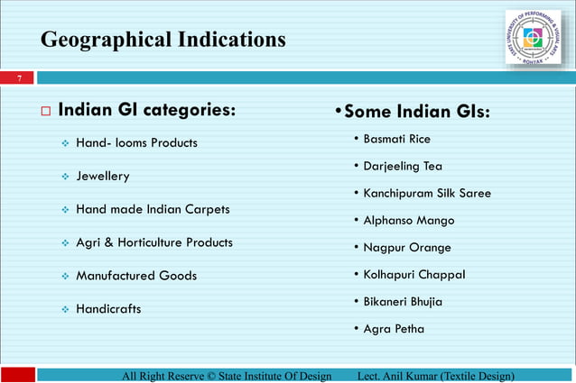Intellectual Property Rights [ Geographical Indication] | PDF