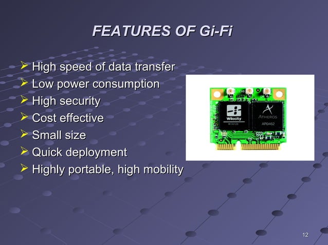 Gi fi Technology | PPT | Computer Networking | Computing
