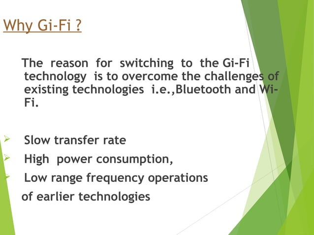 Gi Fi - Fastest Wireless Transfer Technology | PPT