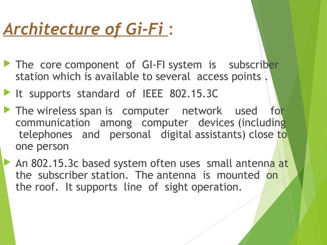 Gi Fi - Fastest Wireless Transfer Technology | PPT