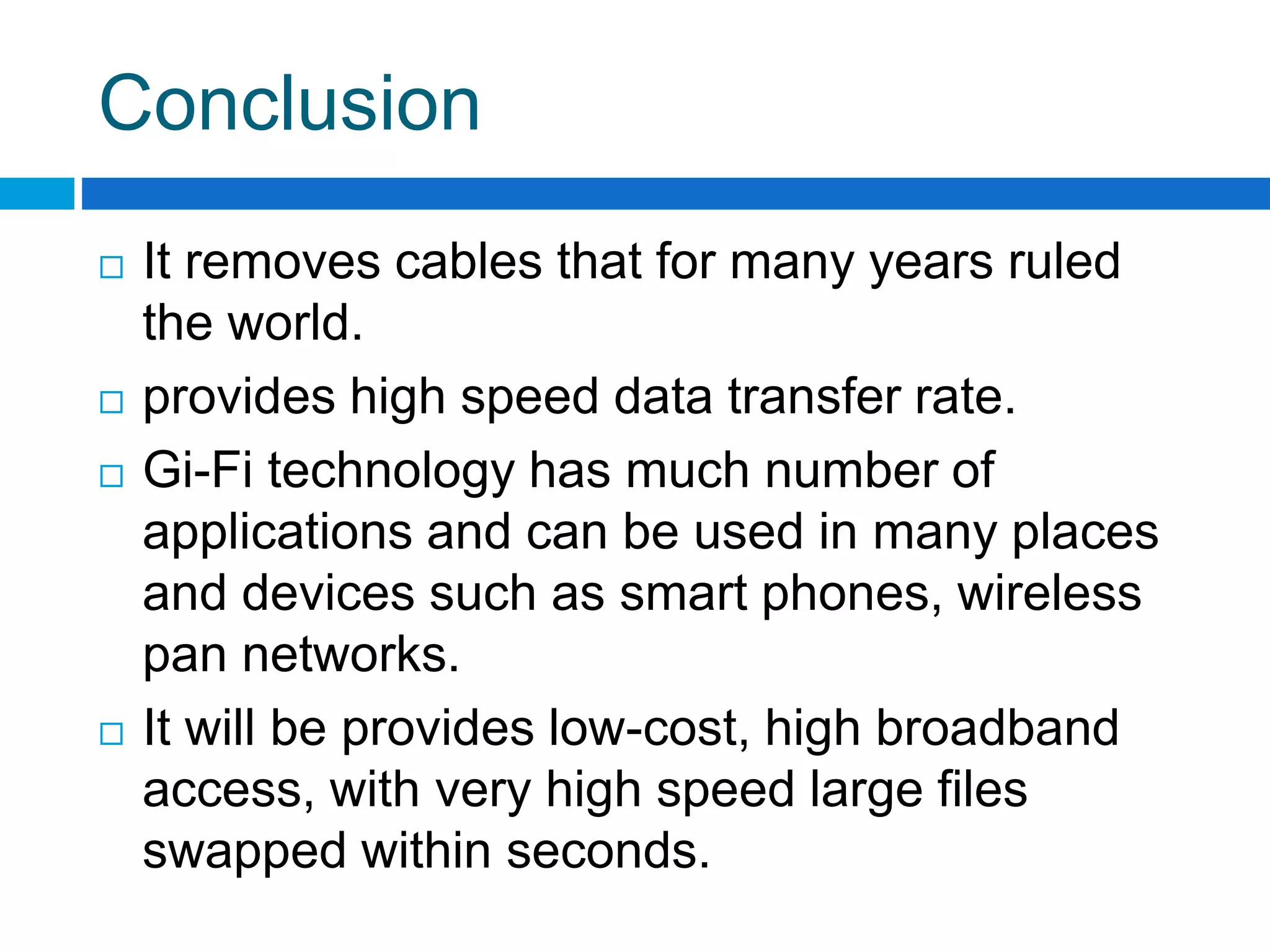 Gi-Fi:A NEW EMERGING WIRELESS TECHNOLOGY | PPT