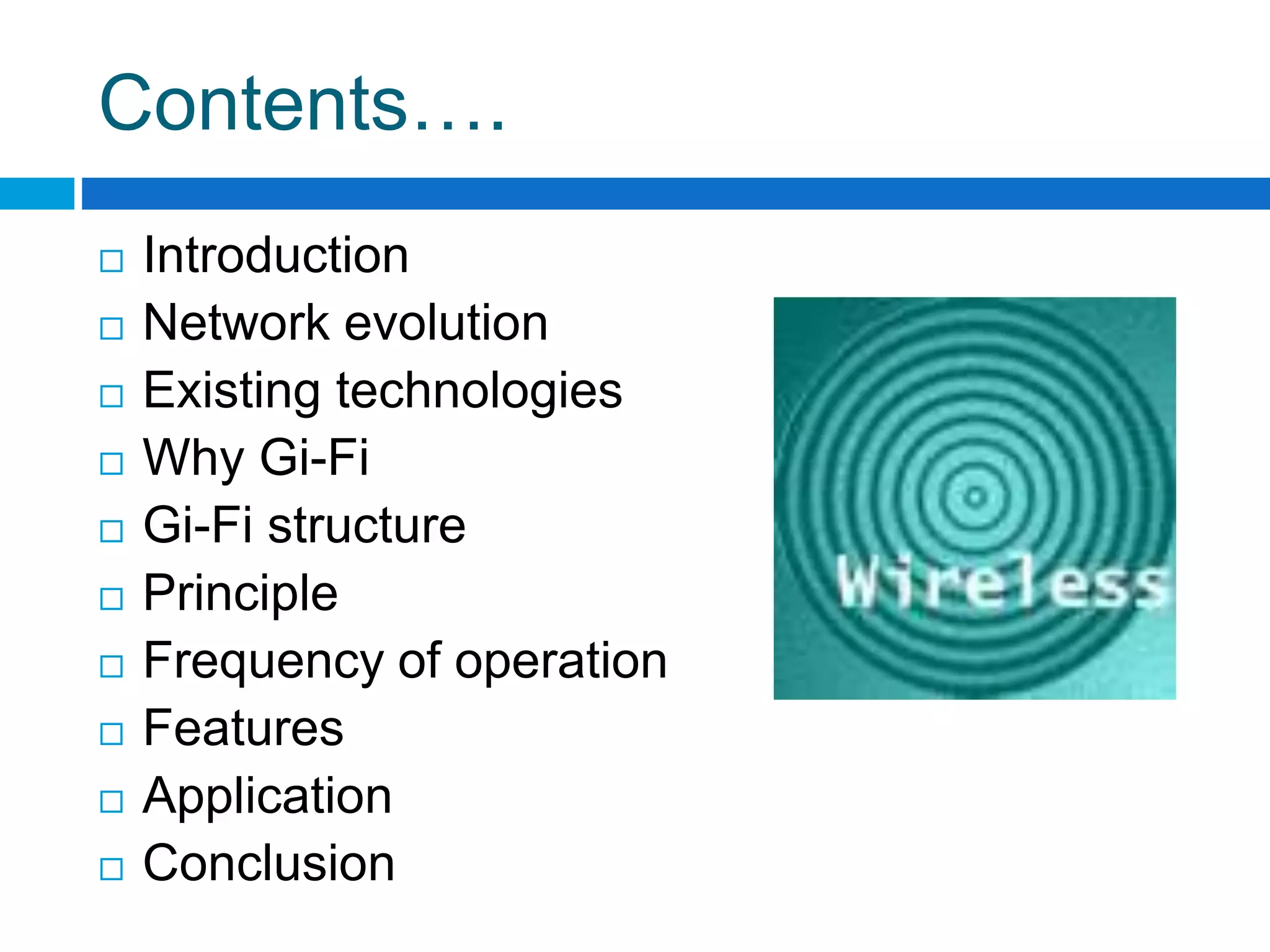 Gi-Fi:A NEW EMERGING WIRELESS TECHNOLOGY | PPT