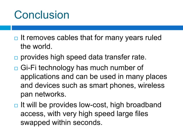 Gi-Fi:A NEW EMERGING WIRELESS TECHNOLOGY | PPT