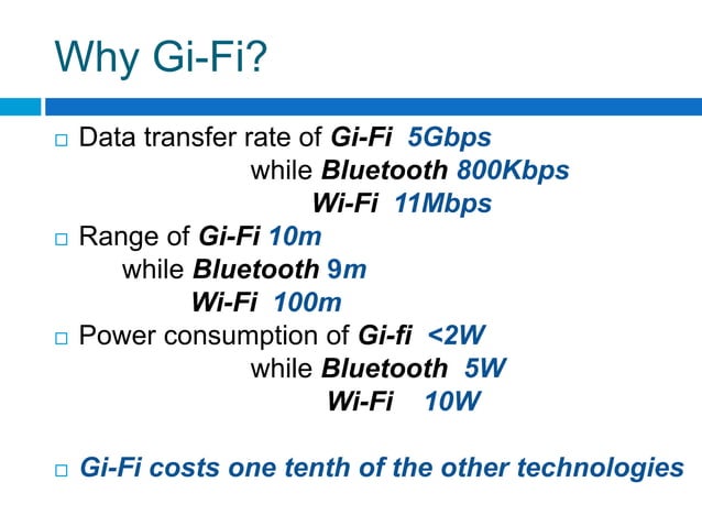 Gi-Fi:A NEW EMERGING WIRELESS TECHNOLOGY | PPT