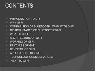 Gi fi | PPT | Computer Networking | Computing
