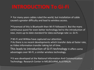 Gi fi | PPT | Computer Networking | Computing