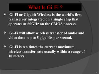 Gi fi | PPT | Computer Networking | Computing