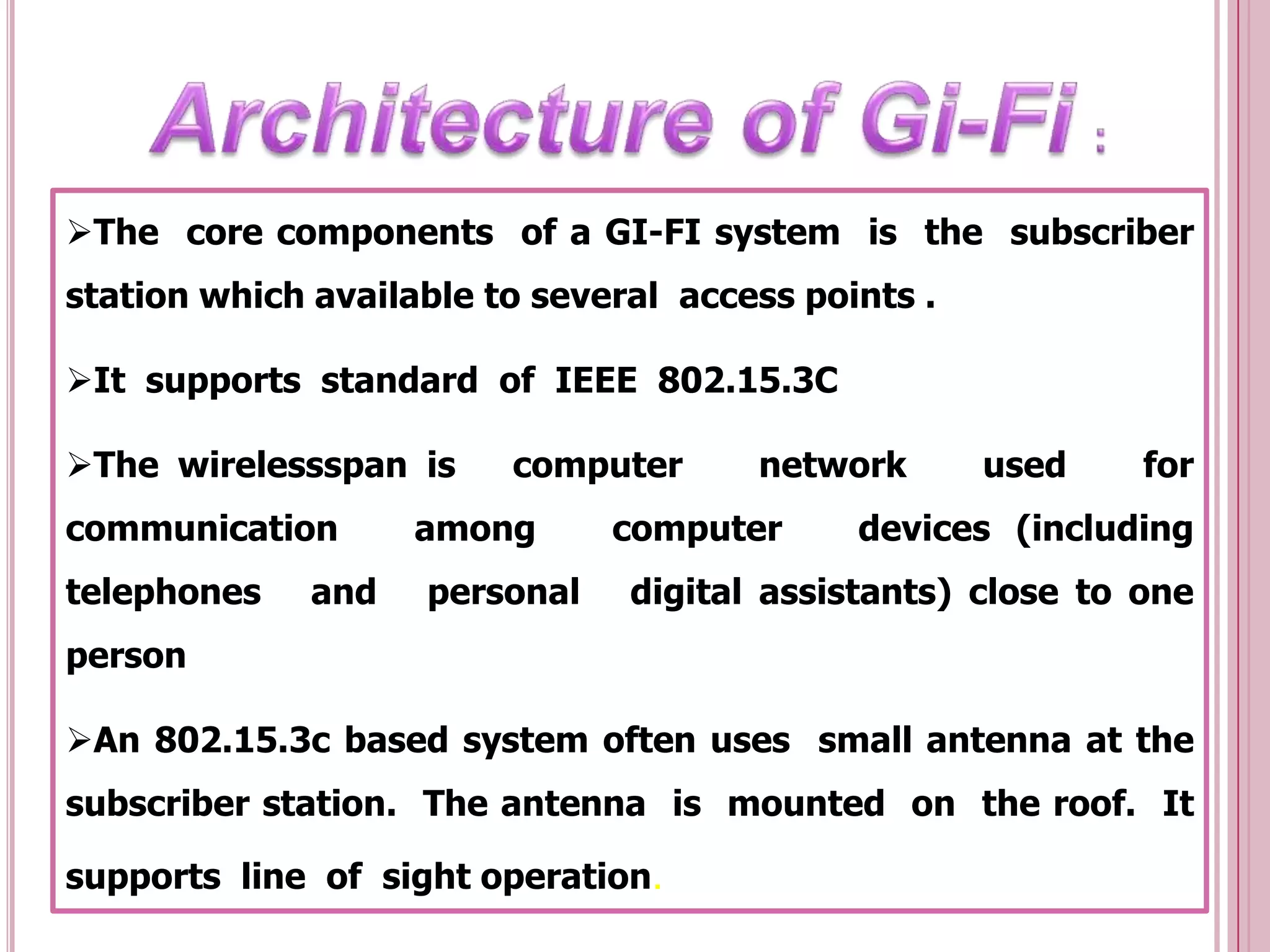 Gi fi technology finl ppt | PPTX
