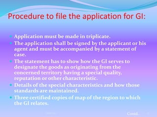 Basic understanding of the Geographical Indications and the law | PPTX