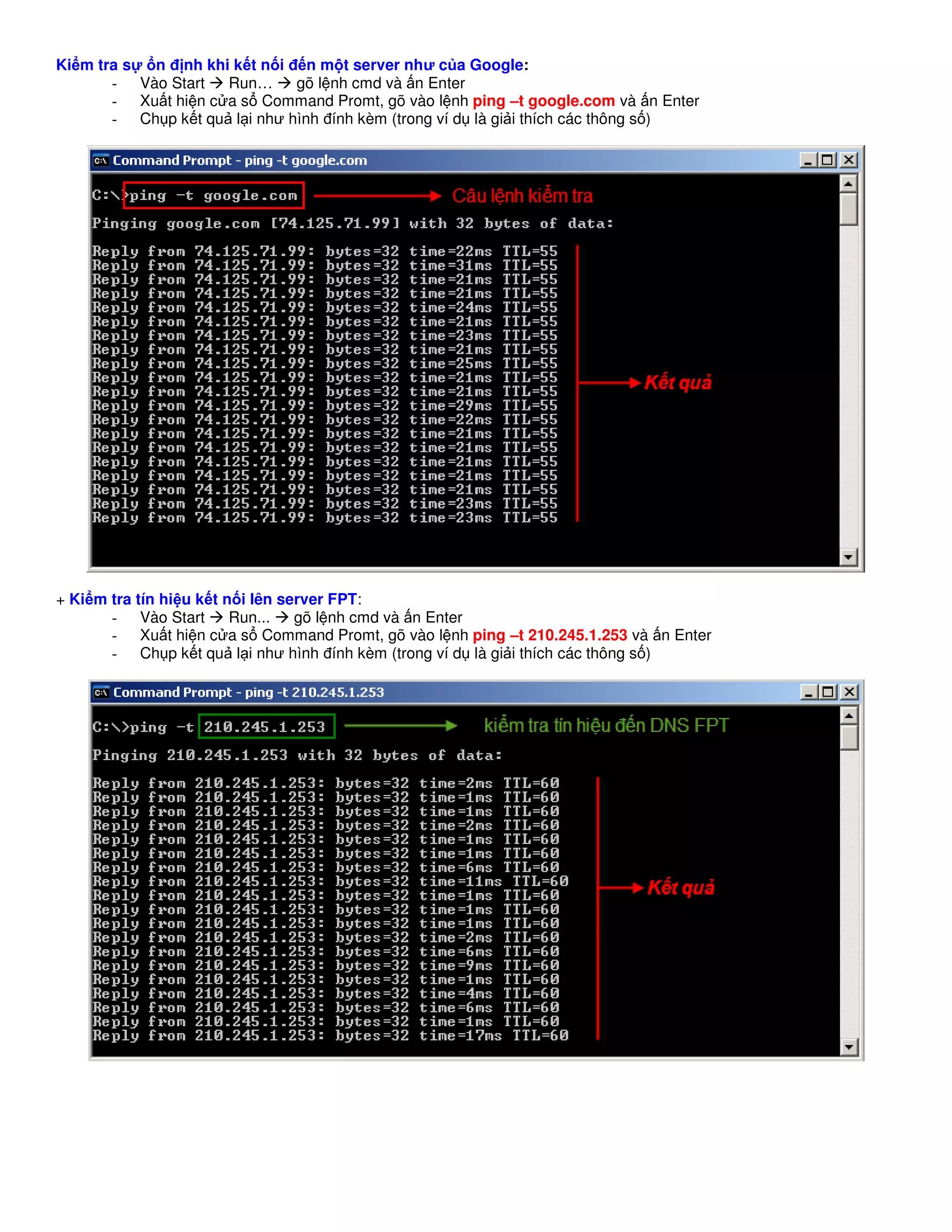 Hướng dẫn kiểm tra đường truyền | PDF