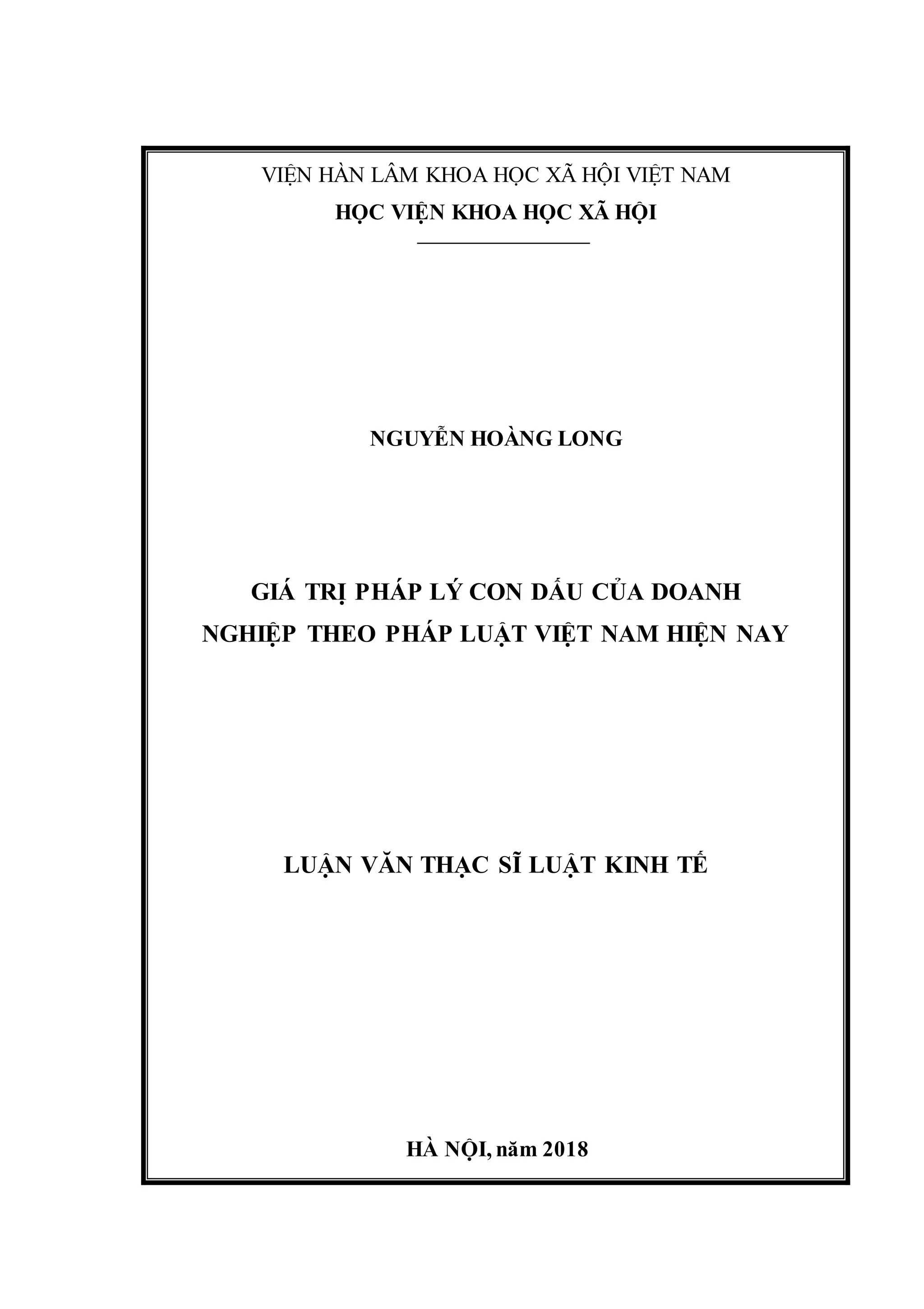 Giá trị pháp lý con dấu của doanh nghiệp theo pháp luật Việt Nam hiện nay | DOC