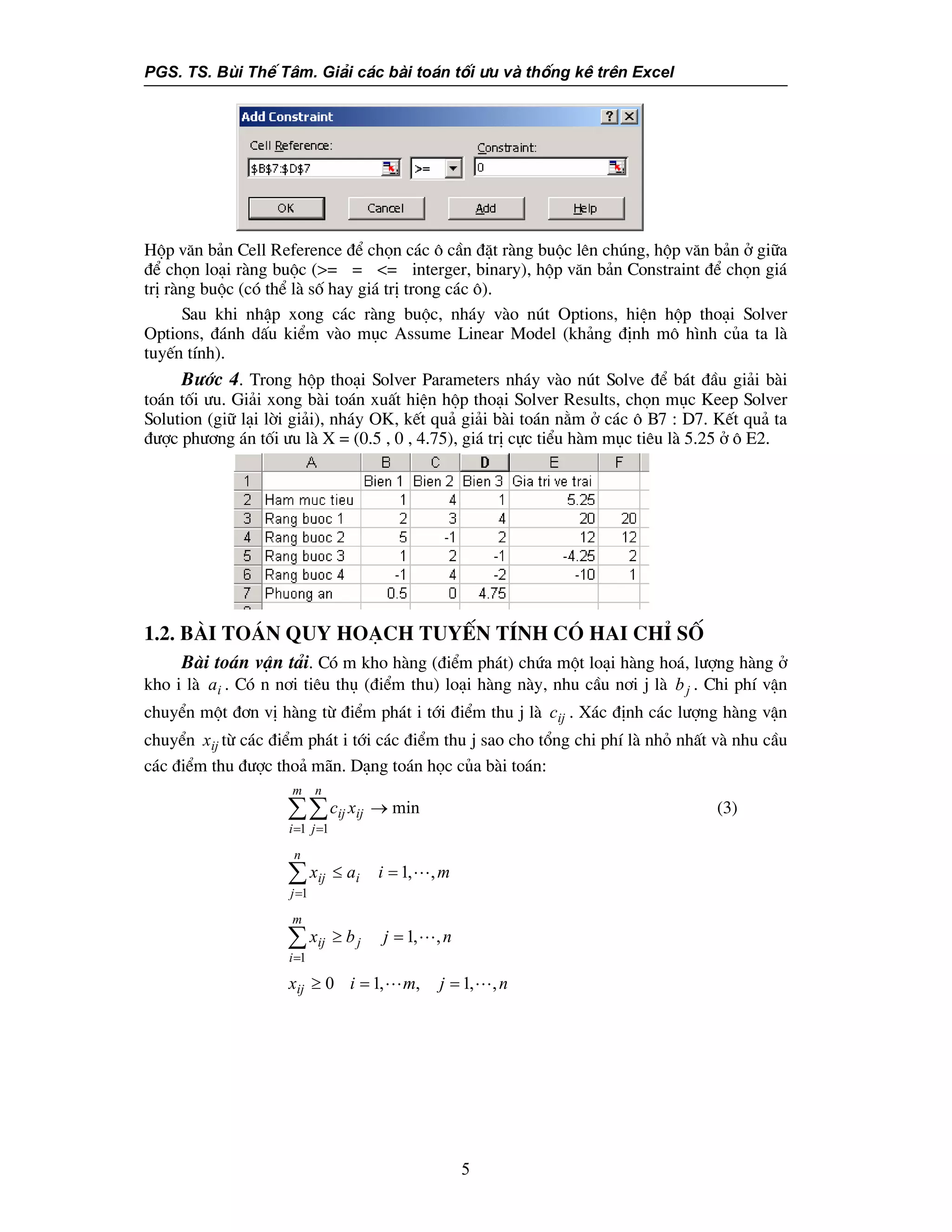 Giai Bai Toan Toi Uu Bang Excel | PDF